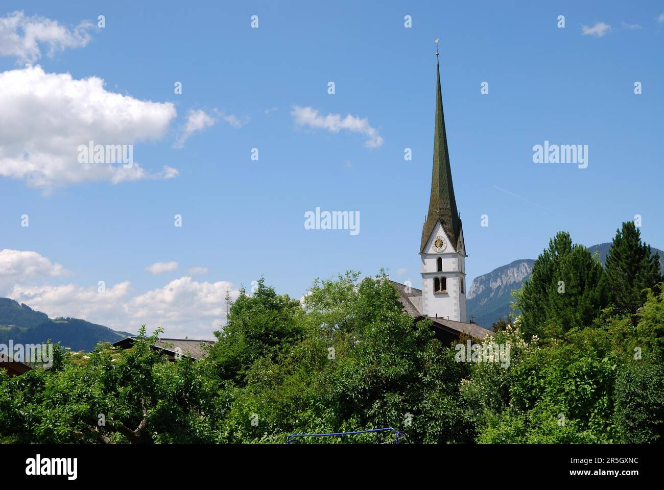 Church tower of Scheffau in Austria Stock Photo - Alamy