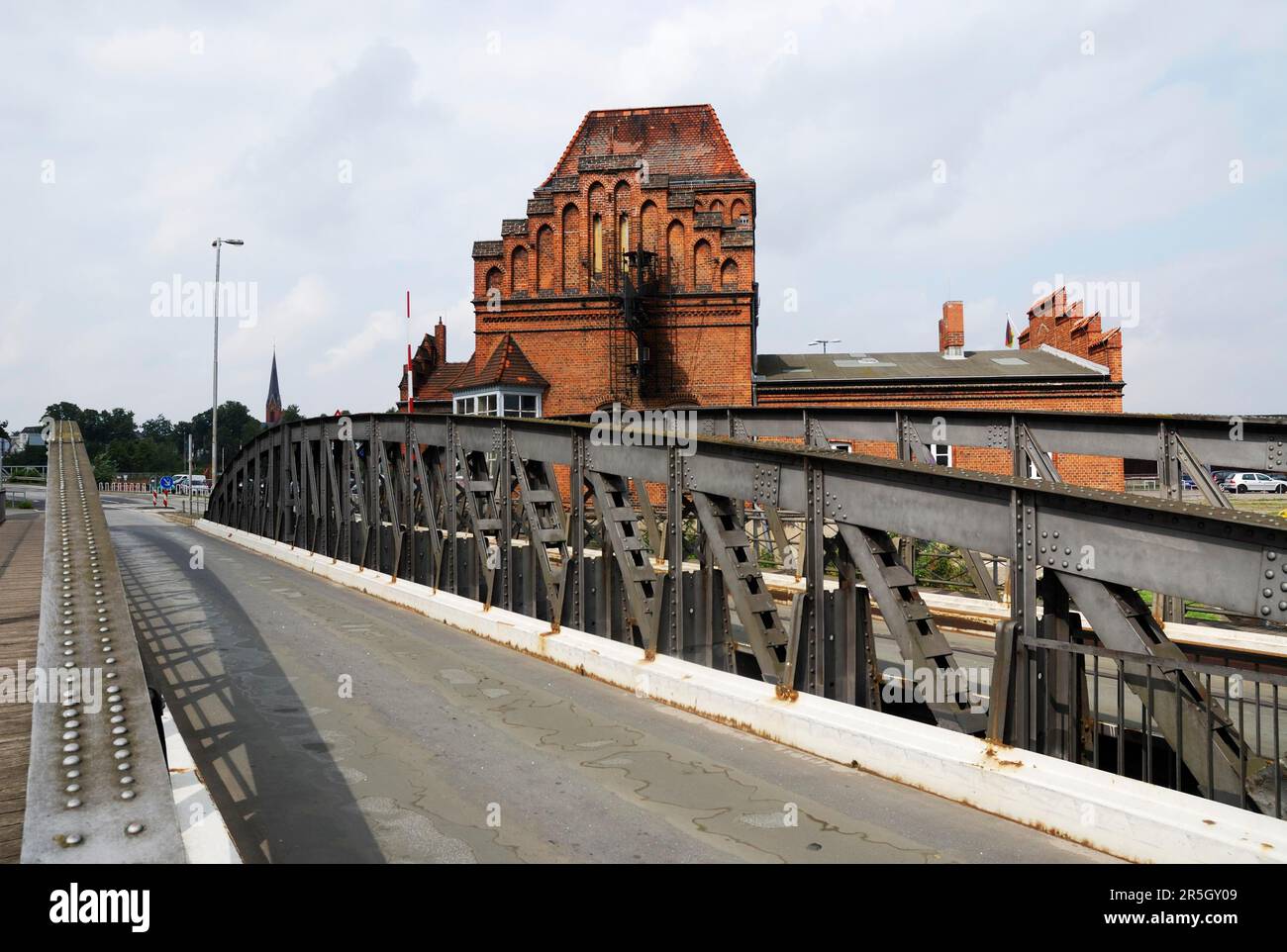 Old steel turning bridge in Luebeck Stock Photo - Alamy