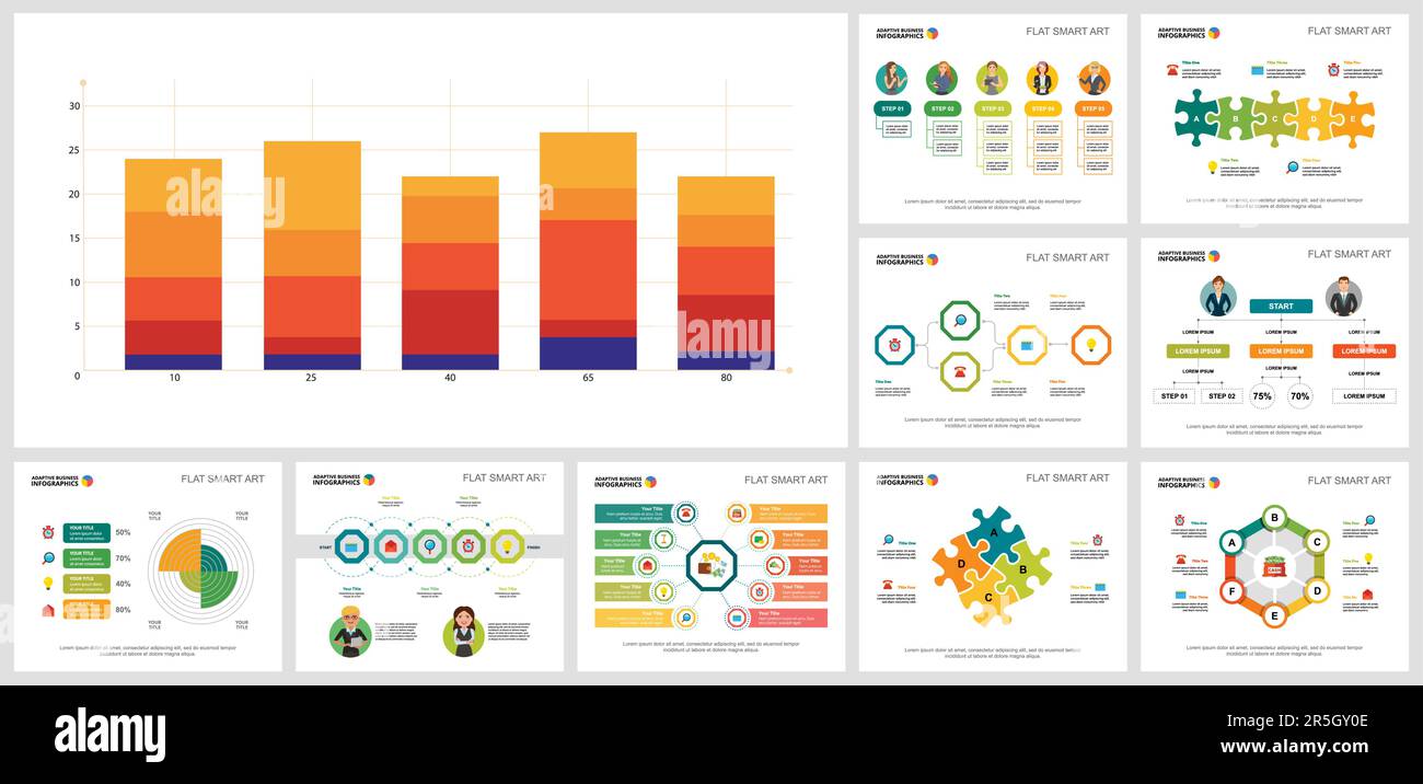 Collage of creative business infographic diagrams for management Stock ...