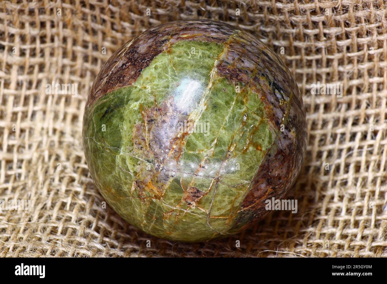 Unakite stone ball (granite with epidote). Russia Stock Photo - Alamy
