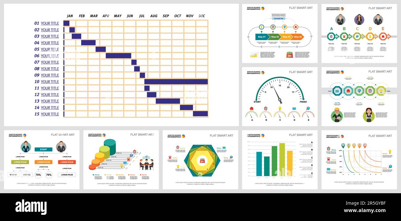 Bright infographic charts layout set Stock Vector Image & Art - Alamy