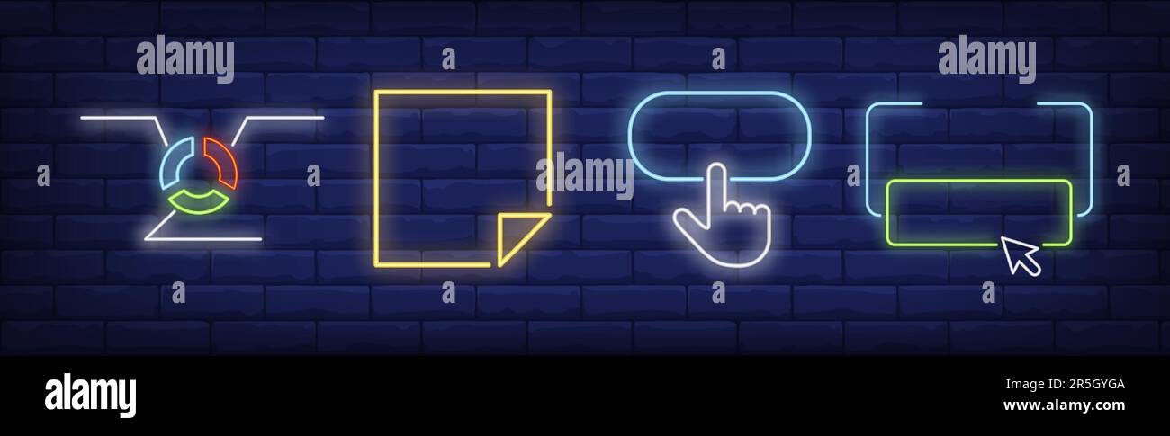 Neon button frames glowing hi-res stock photography and images - Alamy