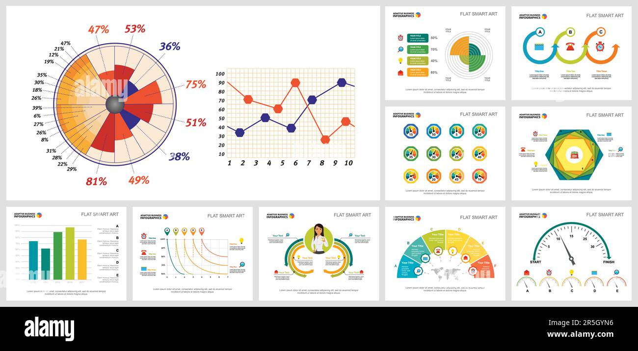 Bright infographic charts design set Stock Vector Image & Art - Alamy