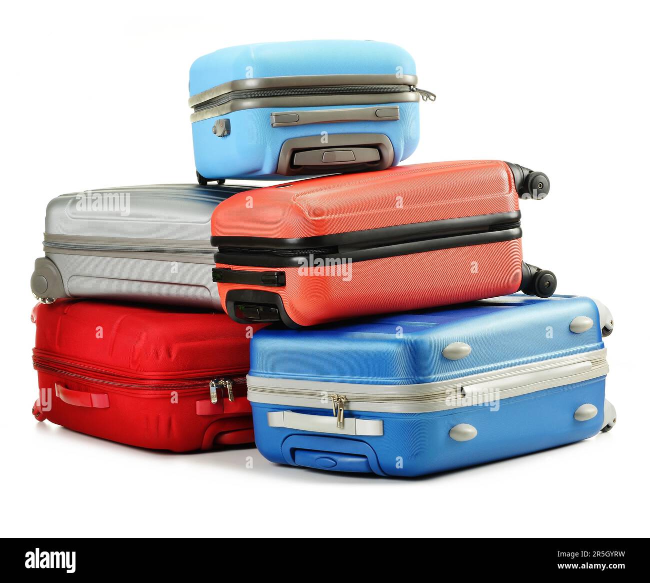 Luggage consisting of plycarbonate suitcases isolated on white Stock ...