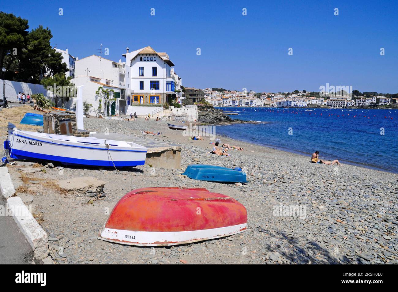 Beach, Playa des Portal, Cadaques, Costa Brava, Catalonia, Spain Stock ...