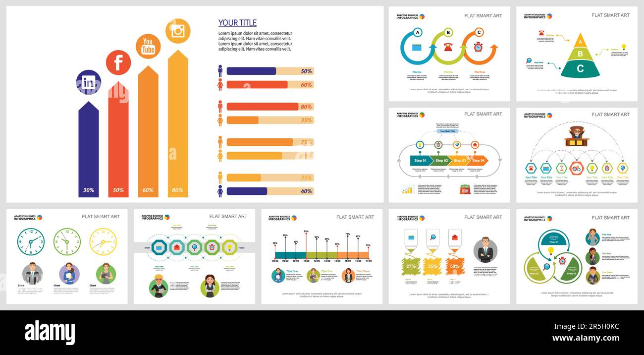 Vivid business chart design set Stock Vector Image & Art - Alamy