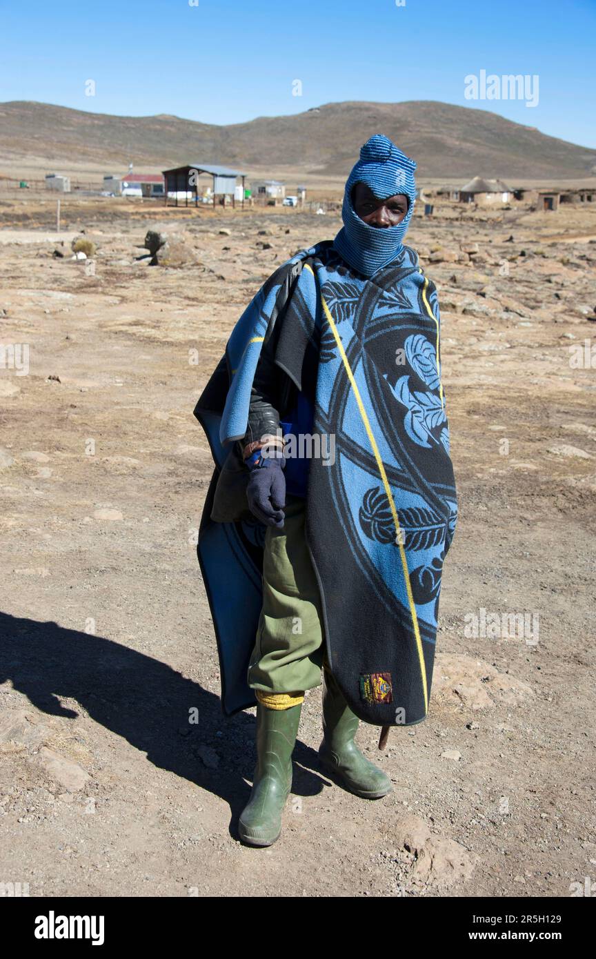 Man, Thaba-Tseka District, Lesotho, Sotho, Basotho Stock Photo - Alamy