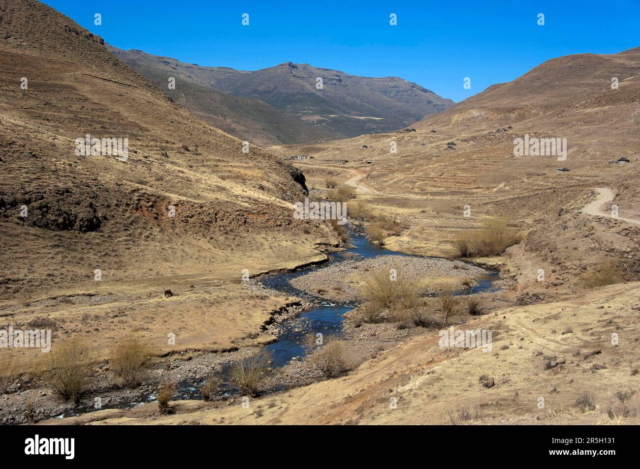 Mountain stream, Mokhotlong district, A14, Lesotho Stock Photo - Alamy