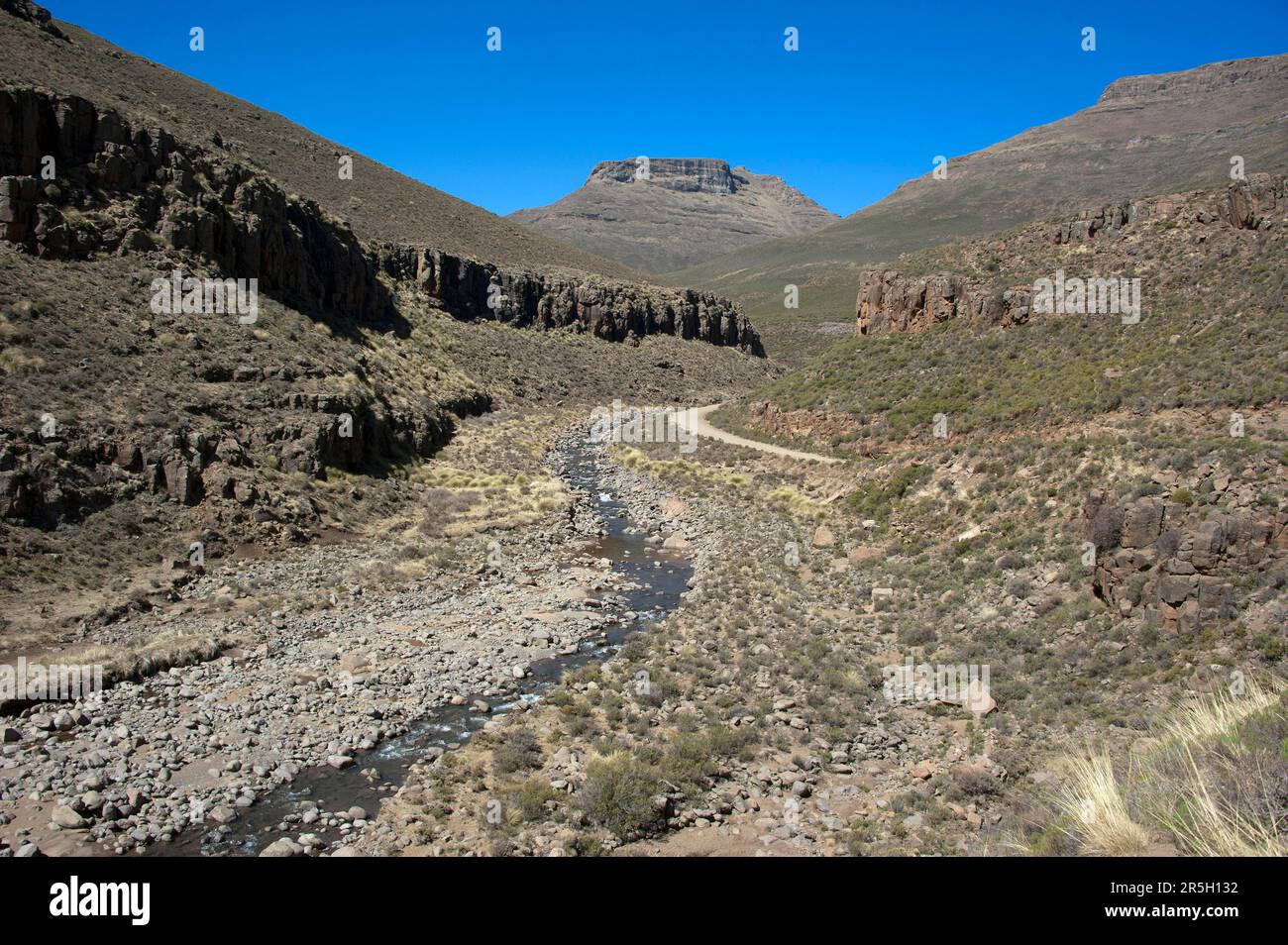 Mountain stream, Mokhotlong district, A14, Lesotho Stock Photo - Alamy