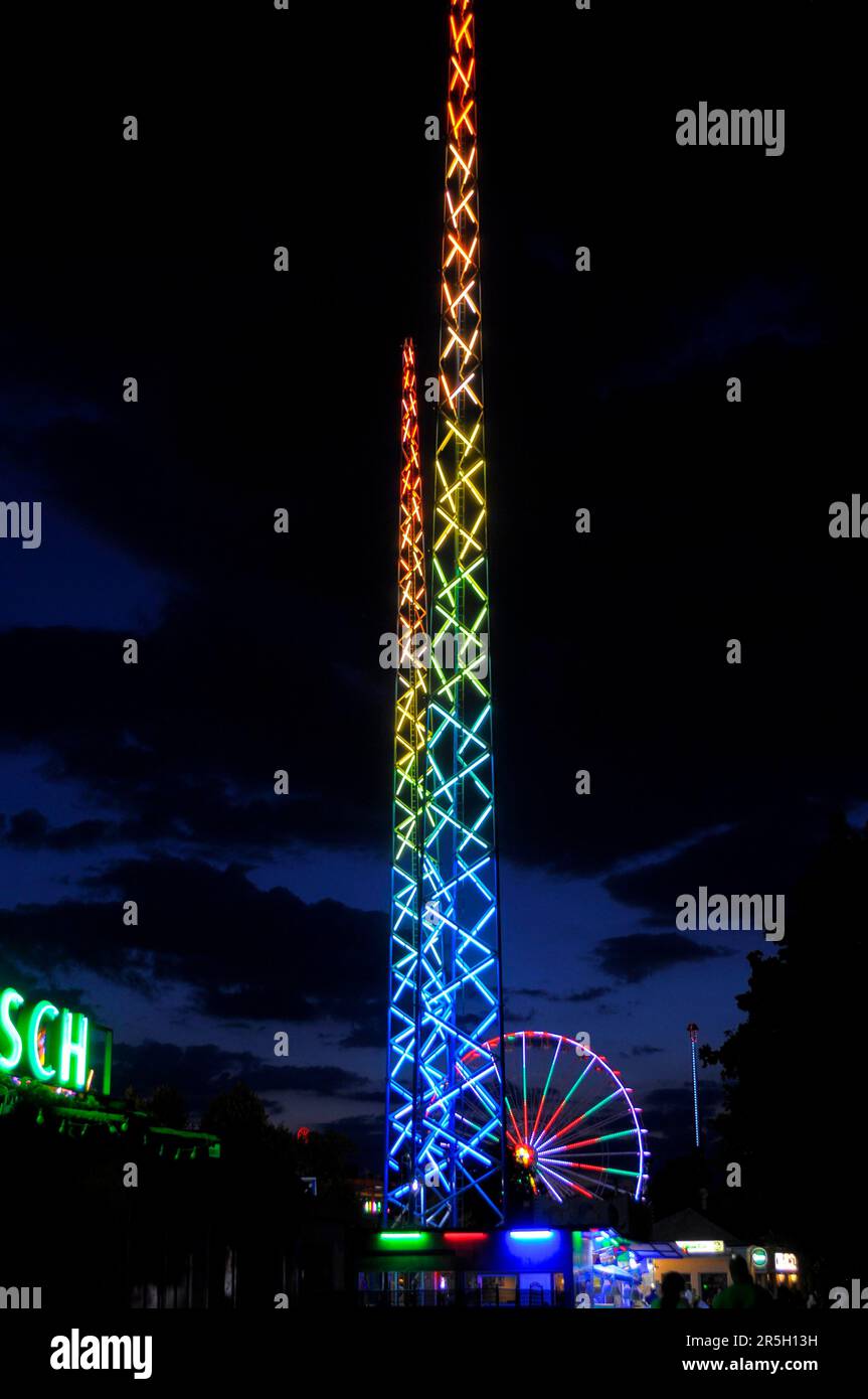 Austria, Vienna, in the Prater fairground, night shot Stock Photo - Alamy