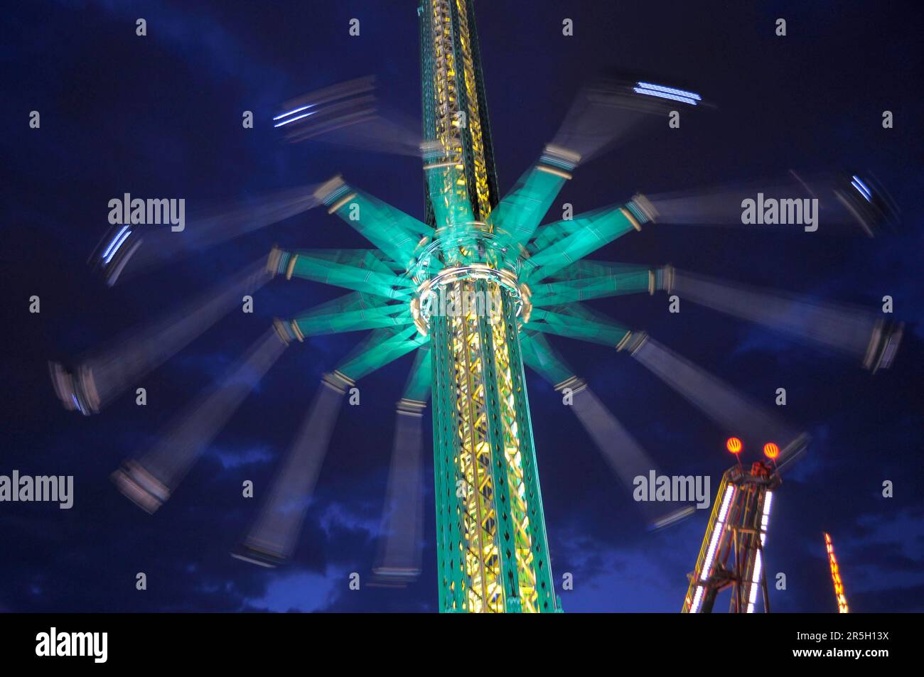 Austria, Vienna, Prater fairground, evening mood, chain carousel ...