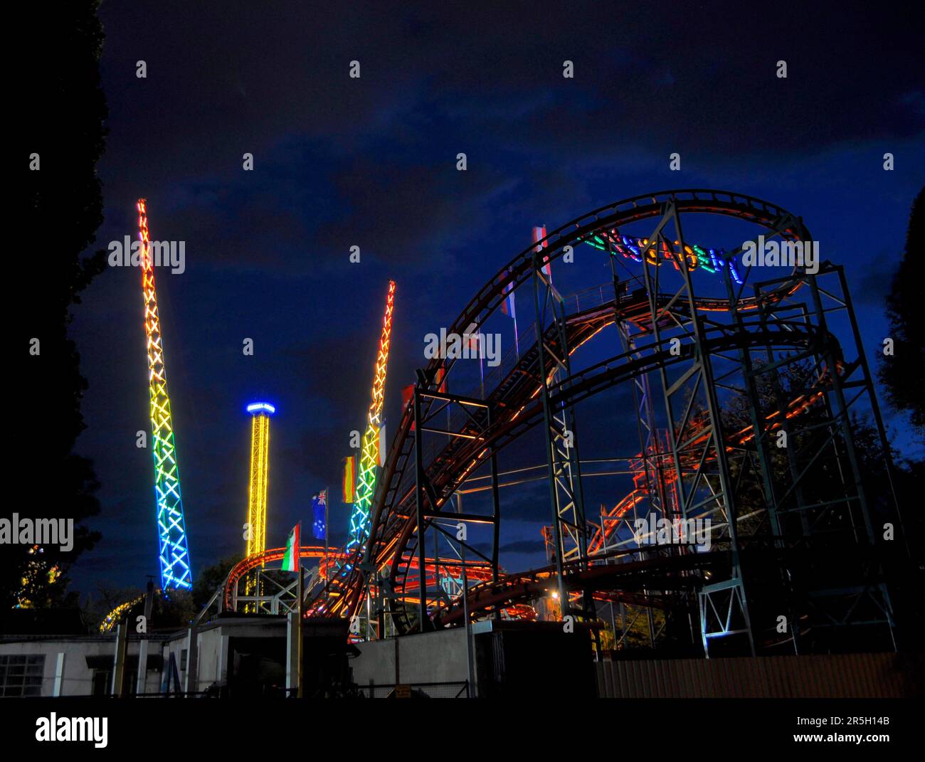 Fairground night prater vienna hi-res stock photography and images - Alamy