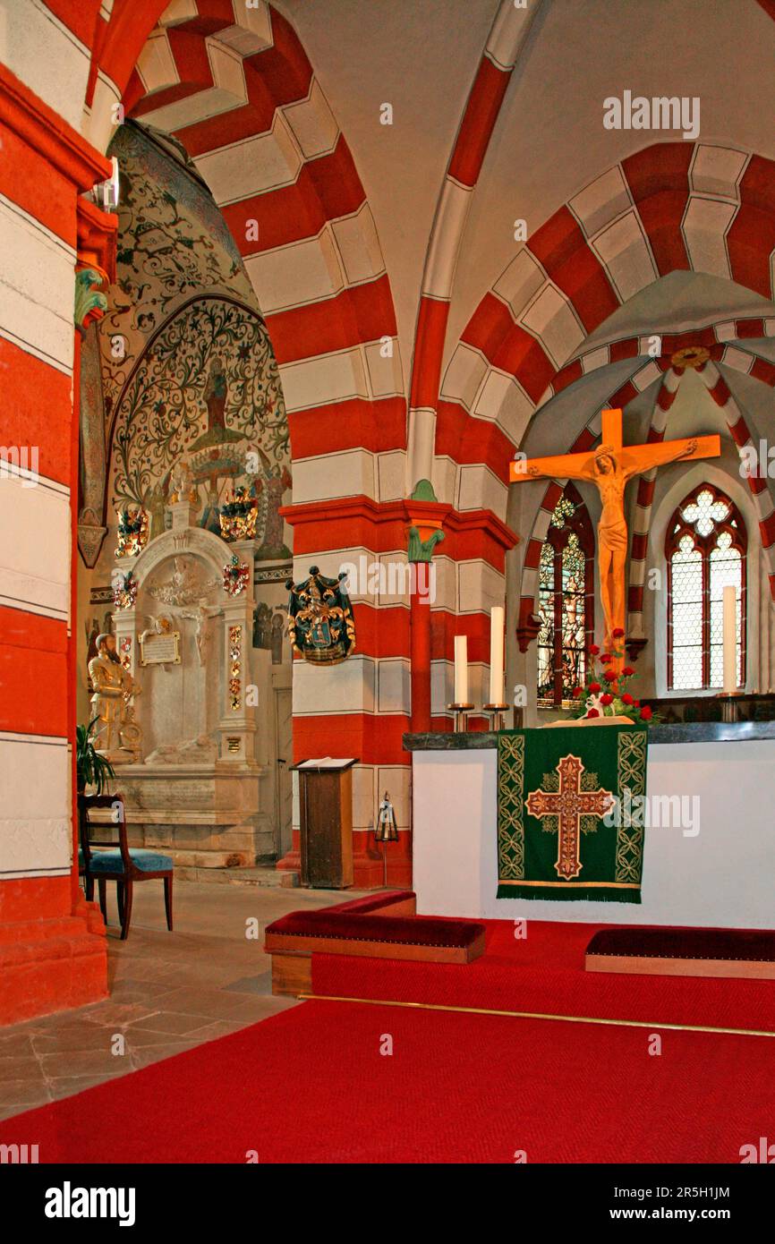 Altar room, Protestant town church, Laubach, Hesse, Altar, Germany ...