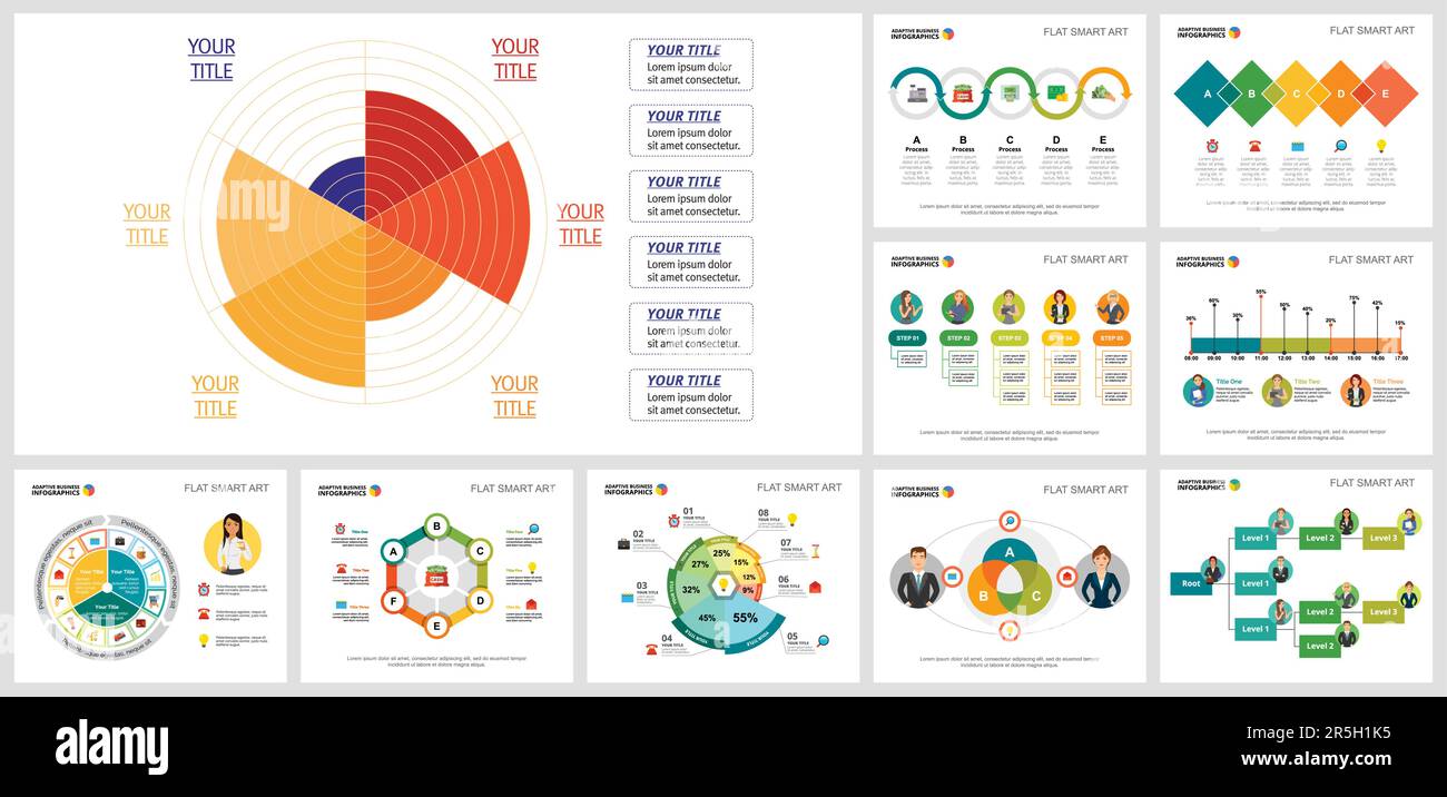 Bright analytic charts design set Stock Vector Image & Art - Alamy