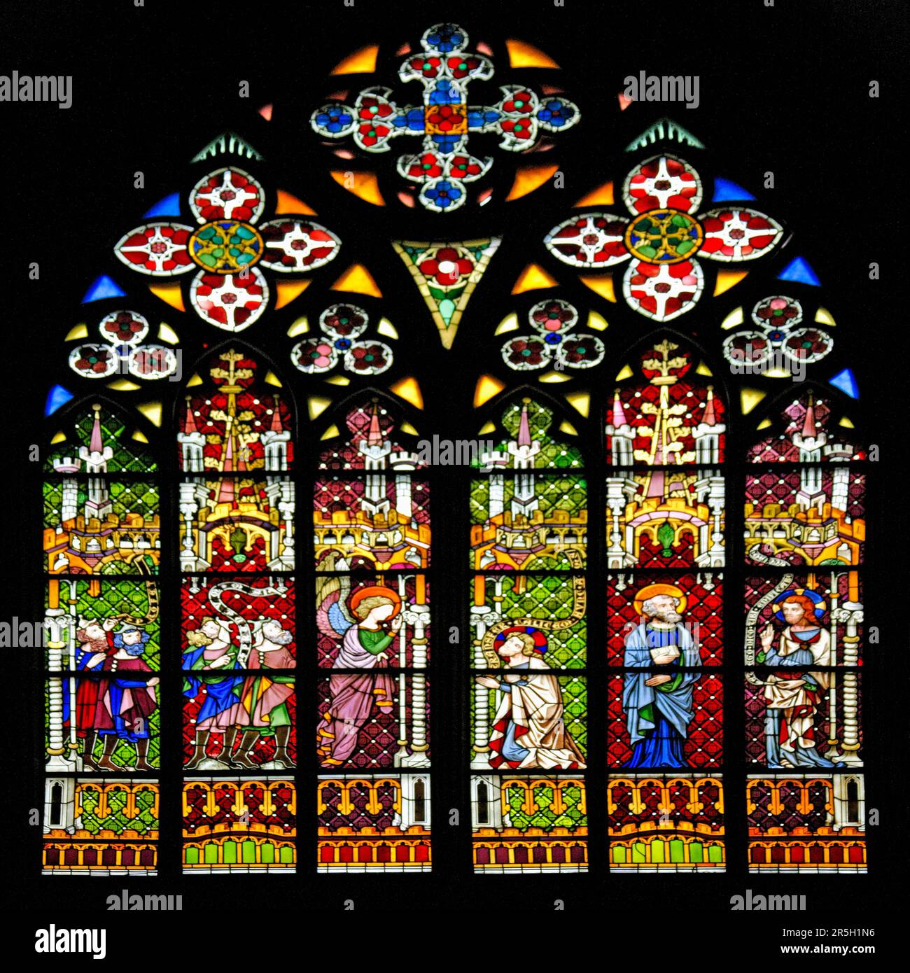 Church window, Katharinenkirche, Oppenheim, Rhineland-Palatinate ...