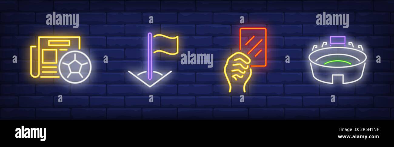 Football neon signs set Stock Vector Image & Art - Alamy