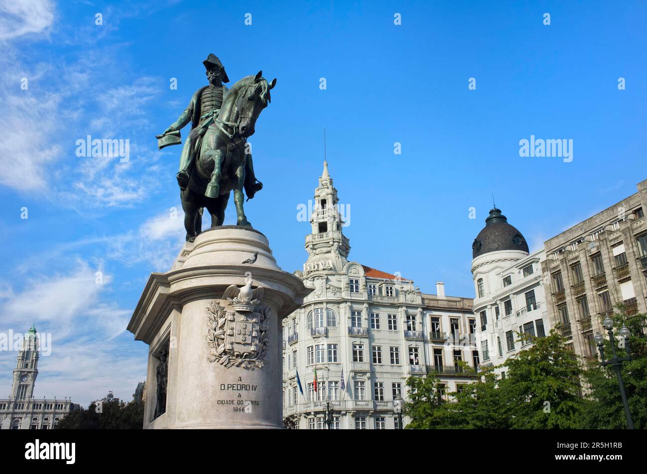Equestrian statue of Dom Pedro IV, Avenida Aliados, Porto, Portugal ...