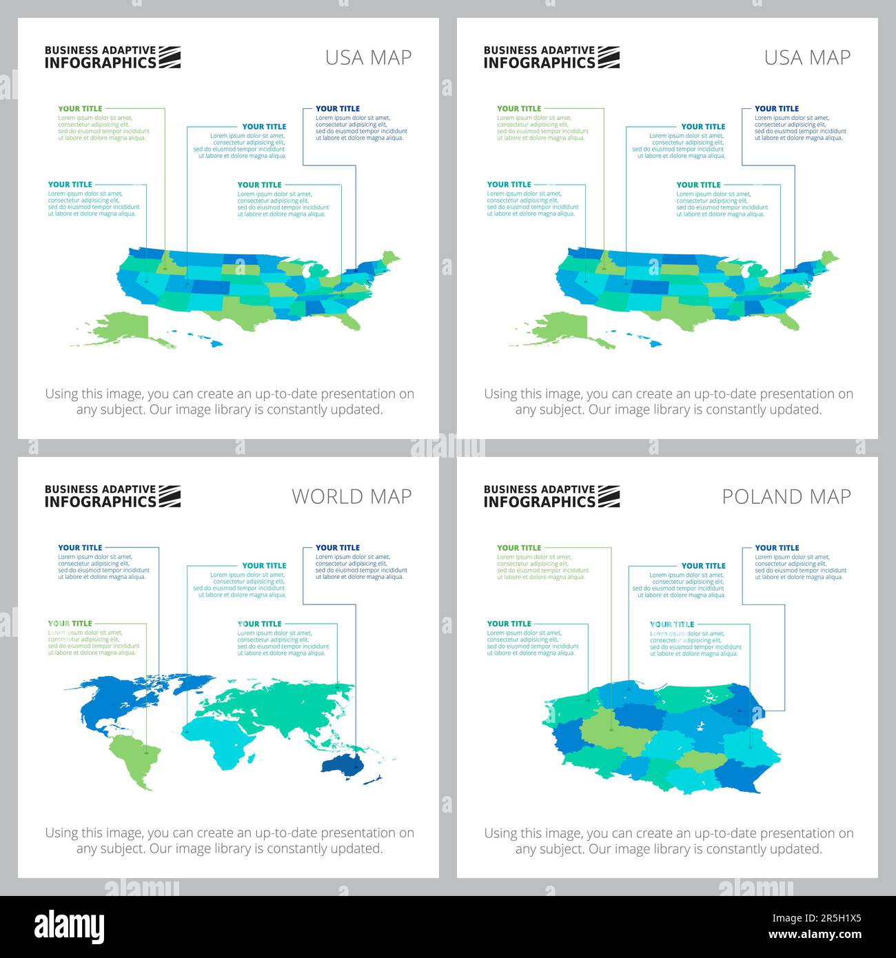 Set of creative business infographic diagrams with maps Stock Vector ...