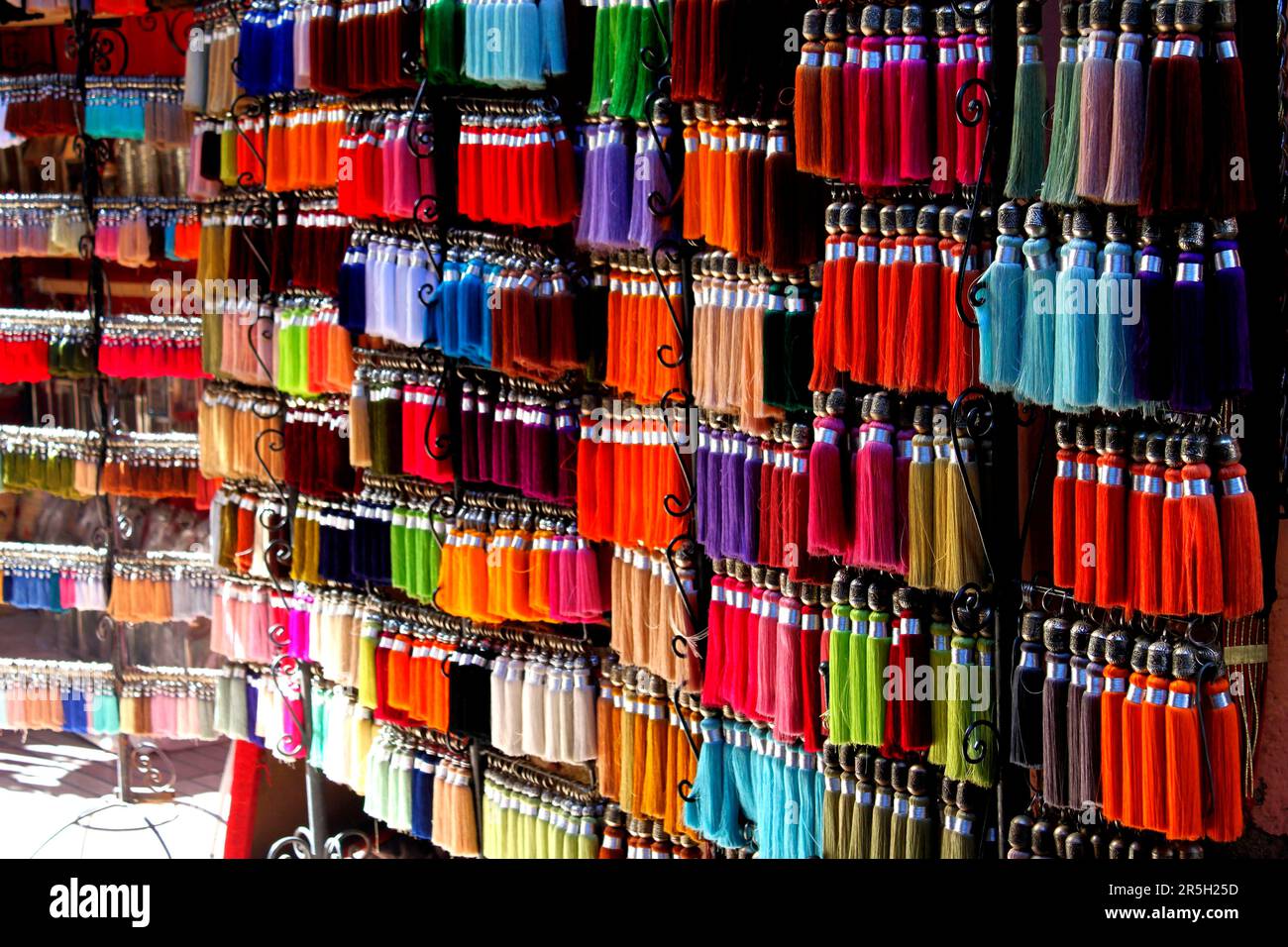 Tassels, Souk, Marrakech, Suuq, Morocco Stock Photo - Alamy