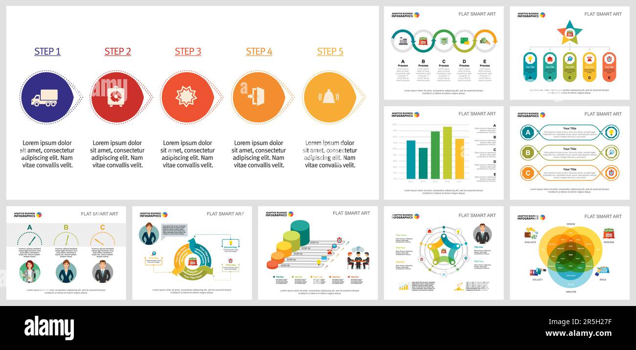 Set of creative business graphic designs for project management Stock ...