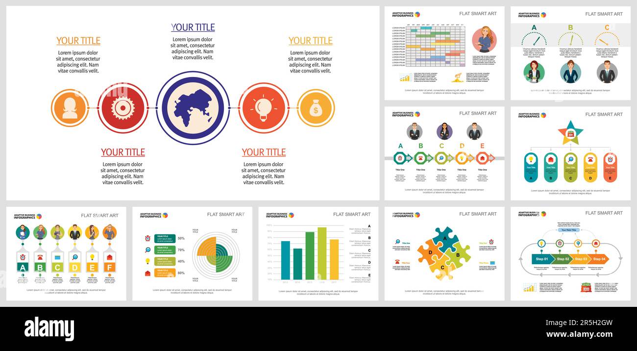 Trendy data charts template set Stock Vector Image & Art - Alamy