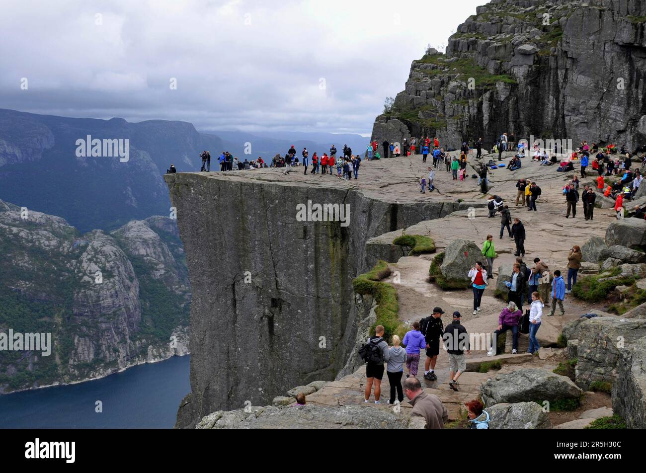 Preikestolen, Rock, Rock platform, Rock pulpit, Lysefjord, Ryfylke ...