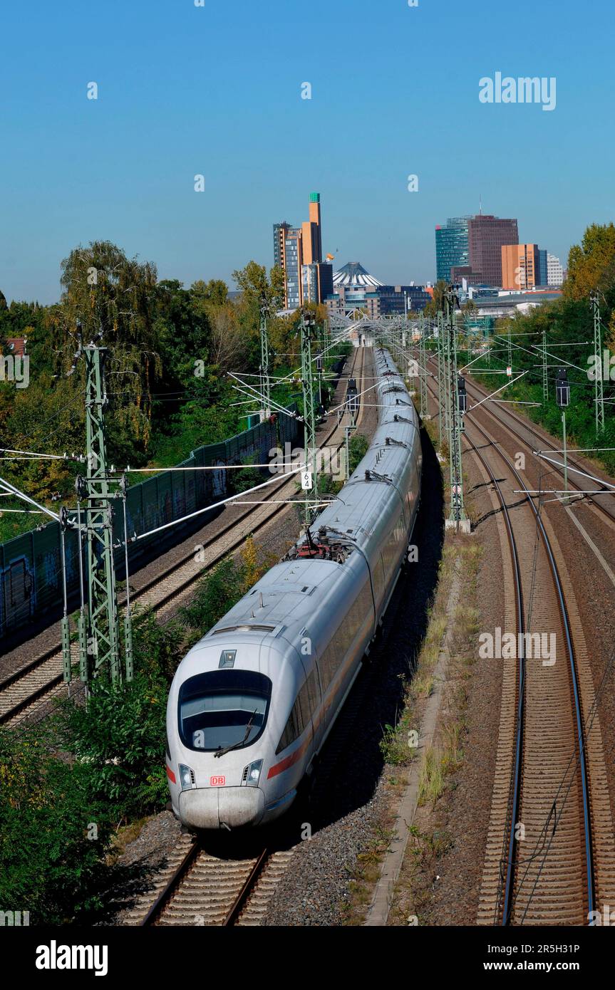 ICE, railway line, Potsdamer Platz, Berlin, Germany, tracks Stock Photo - Alamy