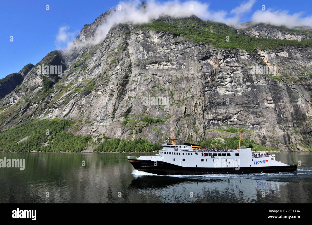 Ferry Veoey, Geirangerfjord, Geiranger, Norway, Europe Stock Photo - Alamy
