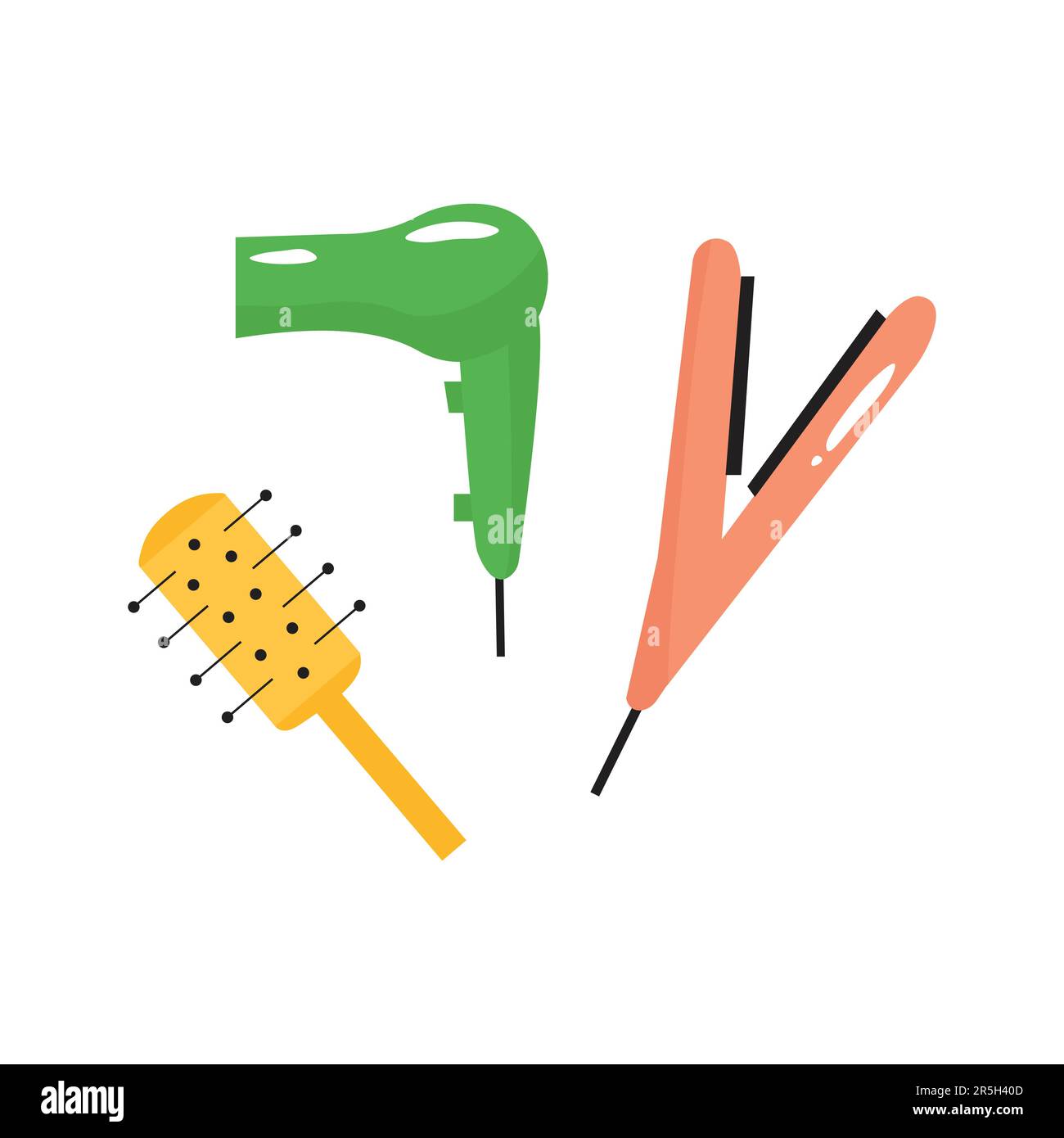 Home beauty hair caring set illustrations. Doodle salon women hair ...