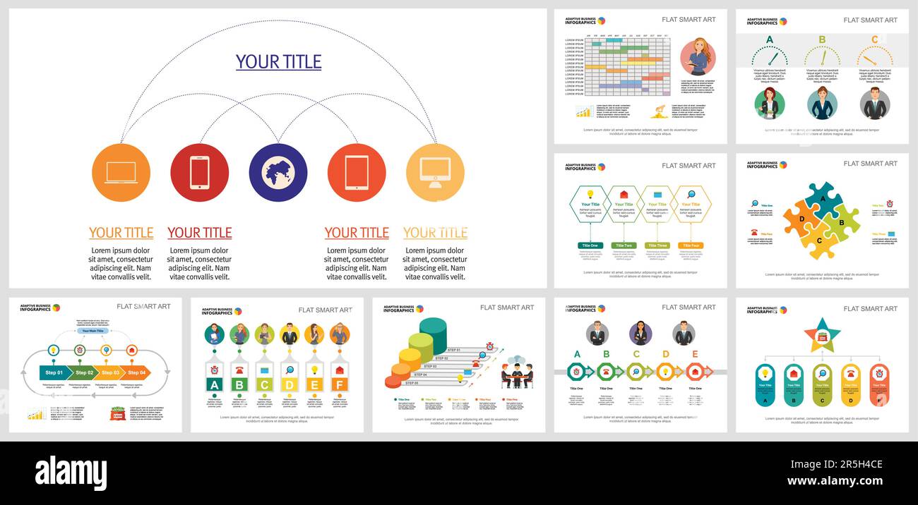 Trendy data charts layout set Stock Vector Image & Art - Alamy