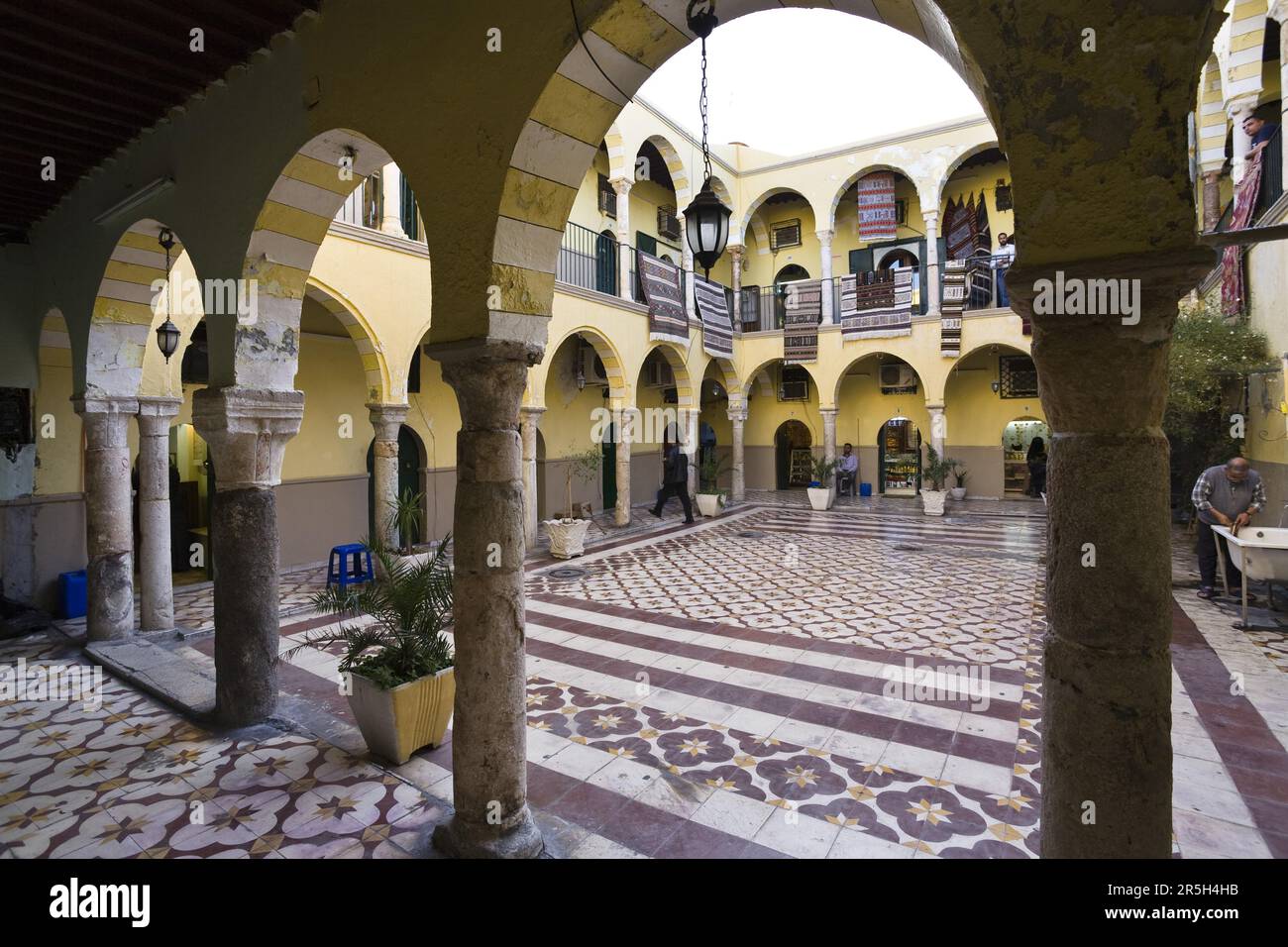 Inner courtyard, Medina, Caravanserai, Old Town, Tripoli, Libya Stock ...