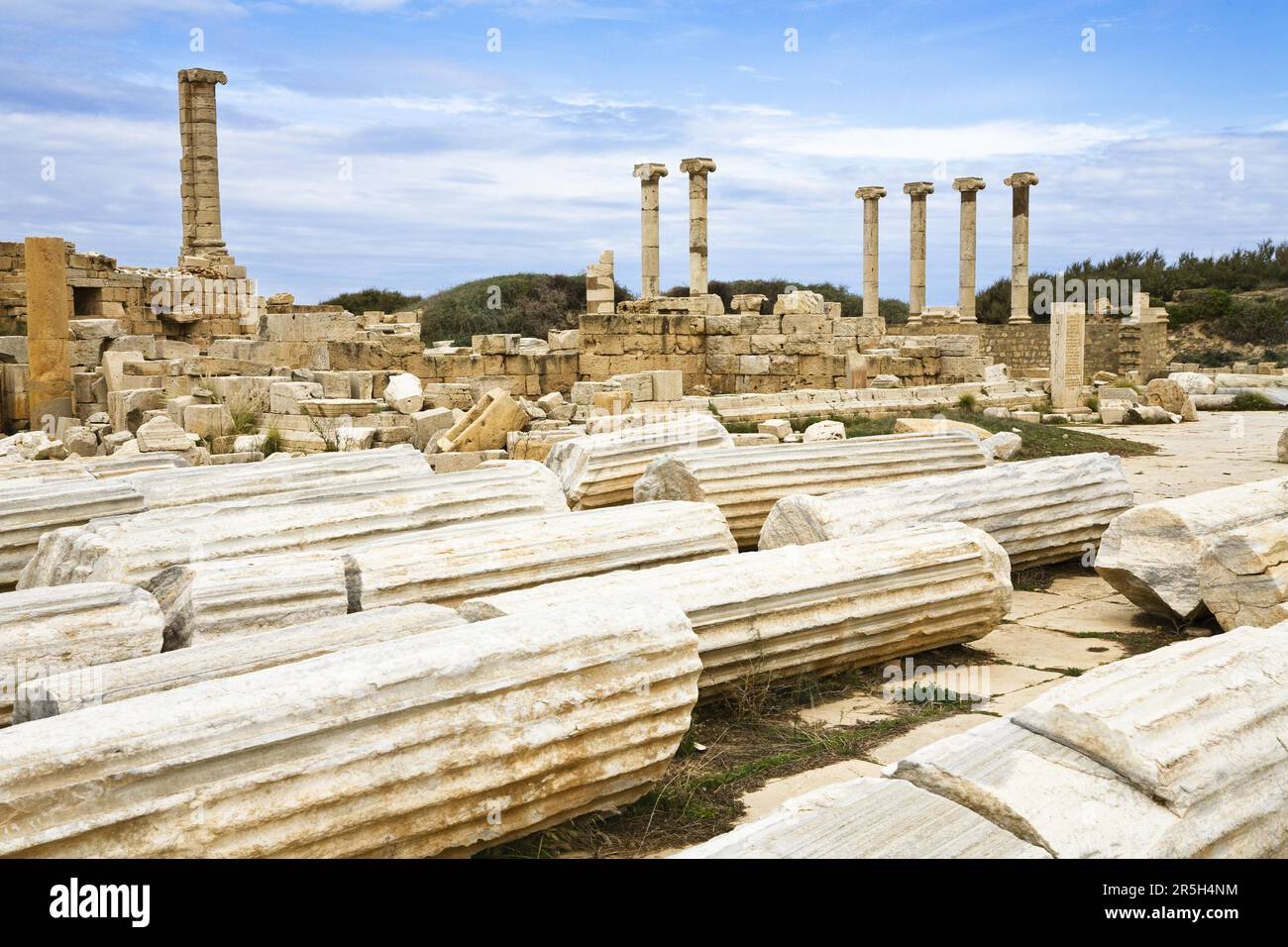 Ancient Forum, ruined city of Leptis Magna, Libya Stock Photo - Alamy