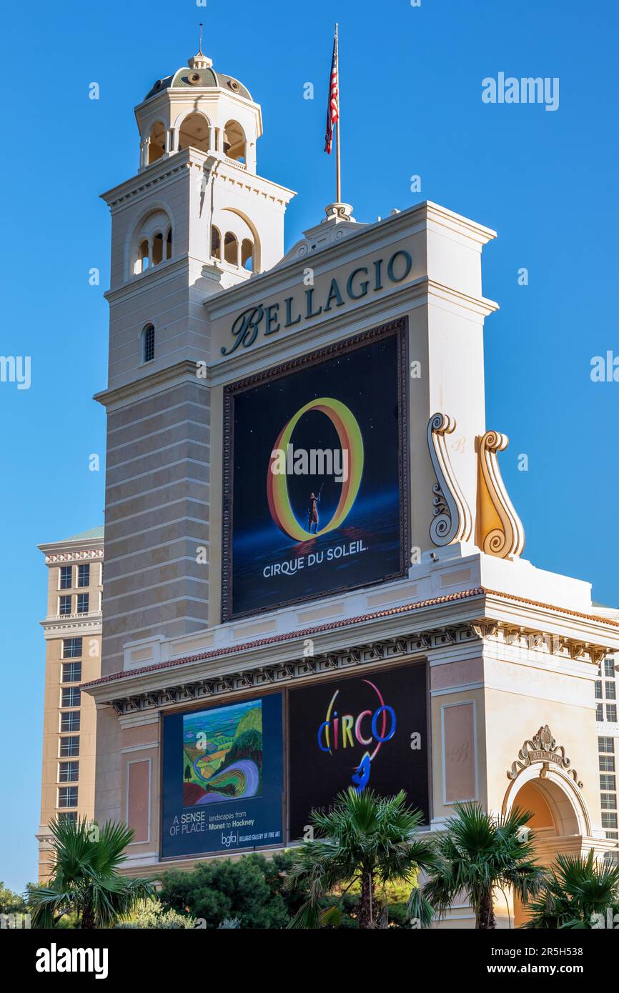 LAS VEGAS, NEVADA/USA - AUGUST 1 : View of the Bellagio Hotel sign and ...