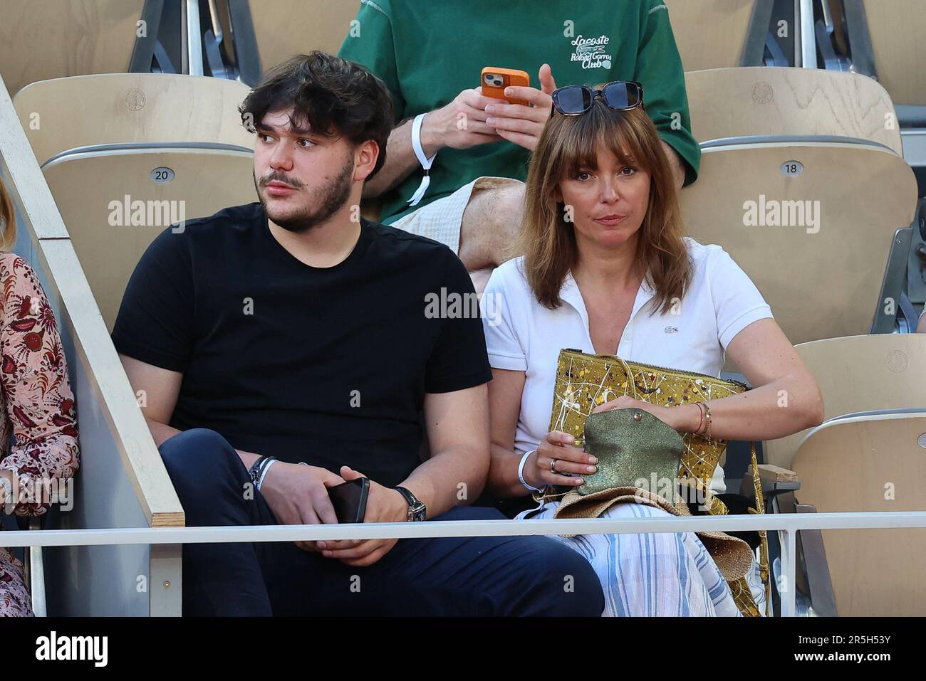Paris, France. 03rd June, 2023. Sandrine Quetier and her son Gaston ...