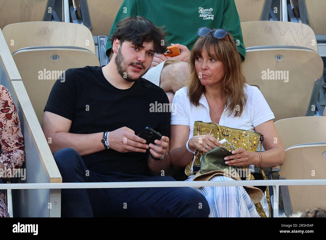 Paris, France. 03rd June, 2023. Sandrine Quetier and her son Gaston ...