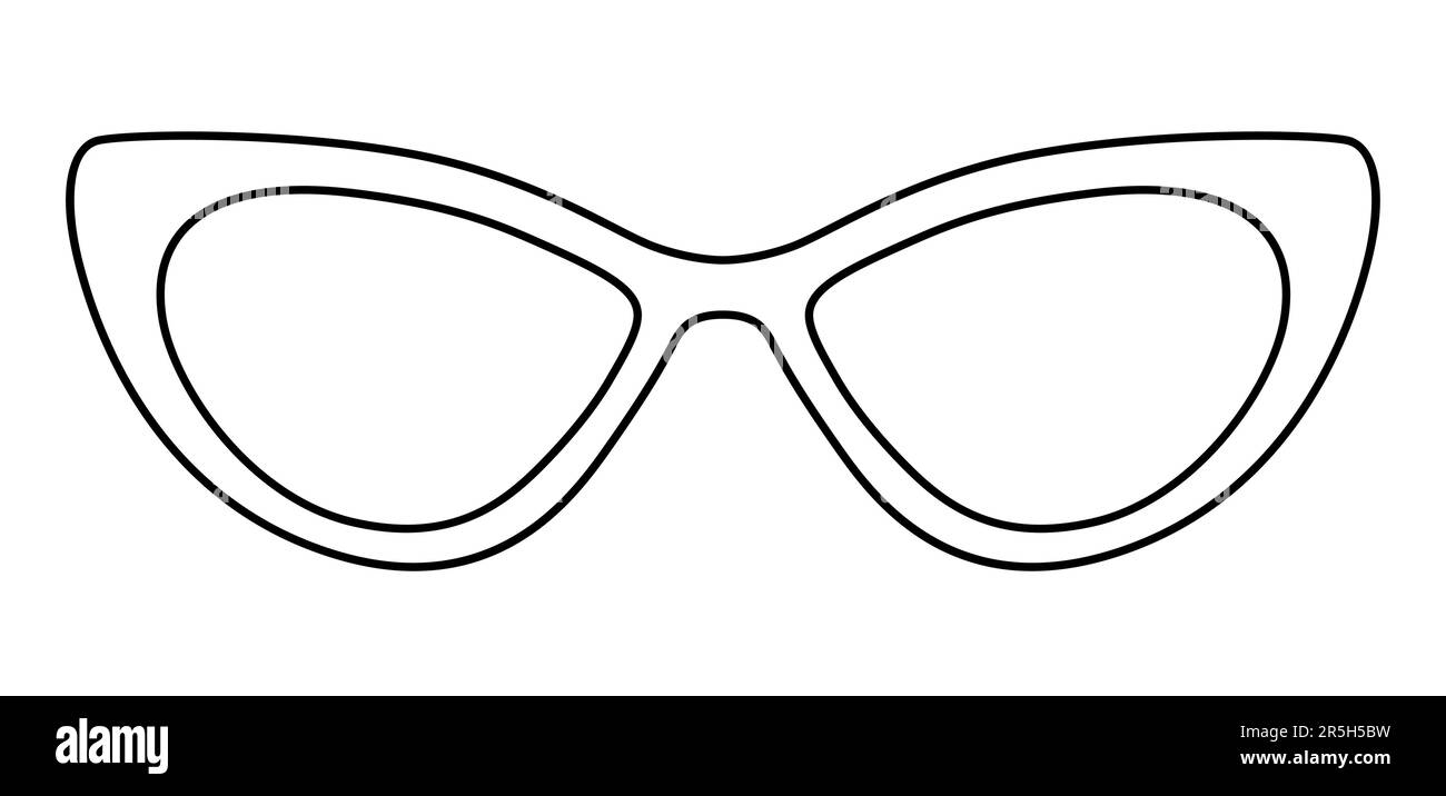 Cat Eye frame glasses fashion accessory illustration. Sunglass front ...