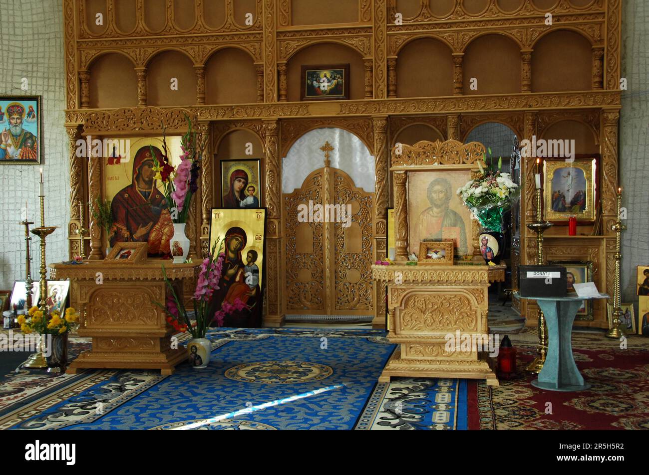 Interior view of the church of the Orthodox monastery of Vestem, a ...