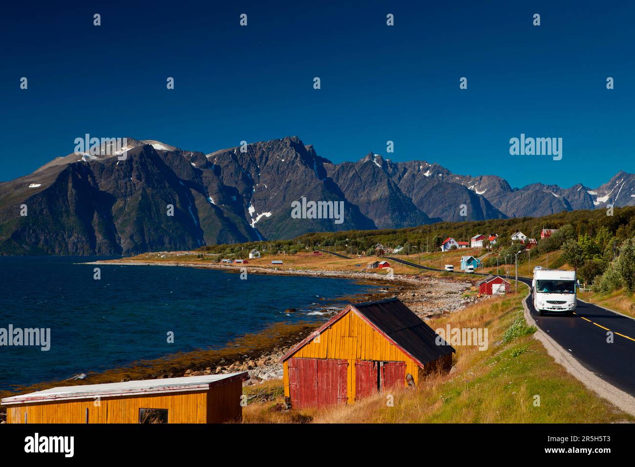 Fjord on the E6, Northern Norway Stock Photo - Alamy