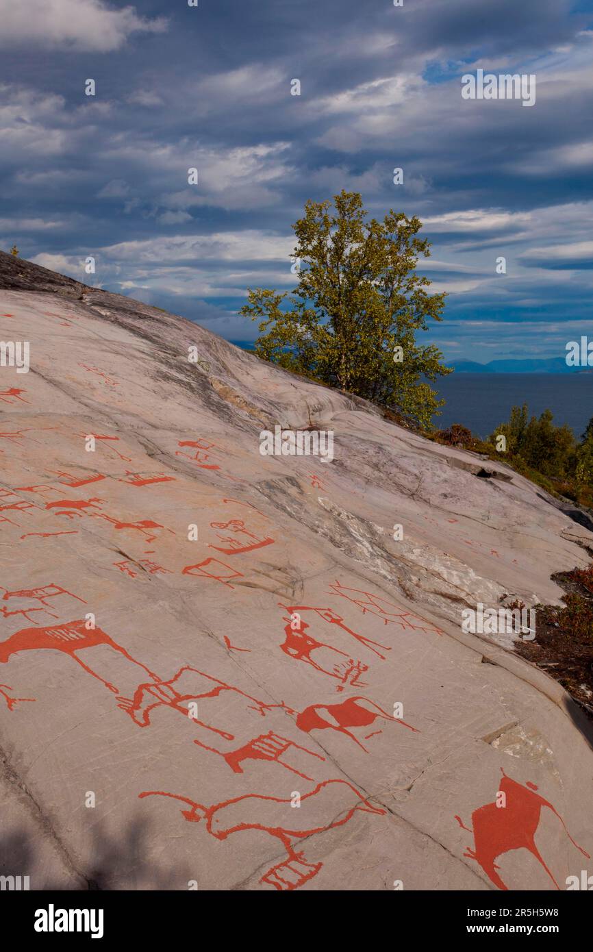 Stone drawings, Alta, Norway Stock Photo - Alamy