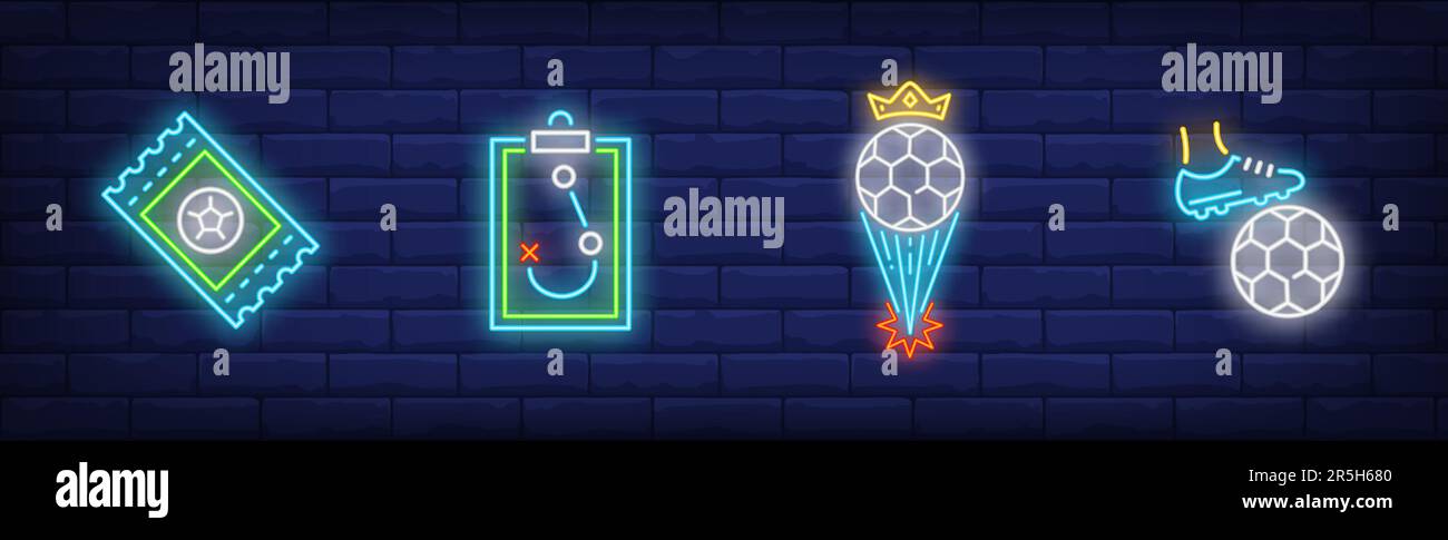 Football championship neon signs set Stock Vector Image & Art - Alamy