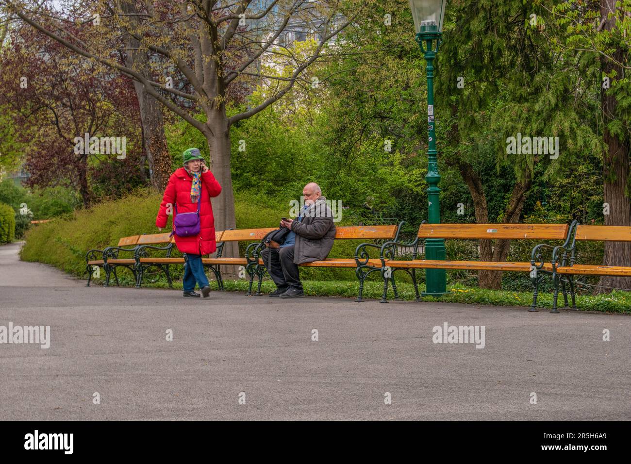vienna, austria. 9 april 2023 stadtpark (city park) unwinding amidst lush greenery as people ...