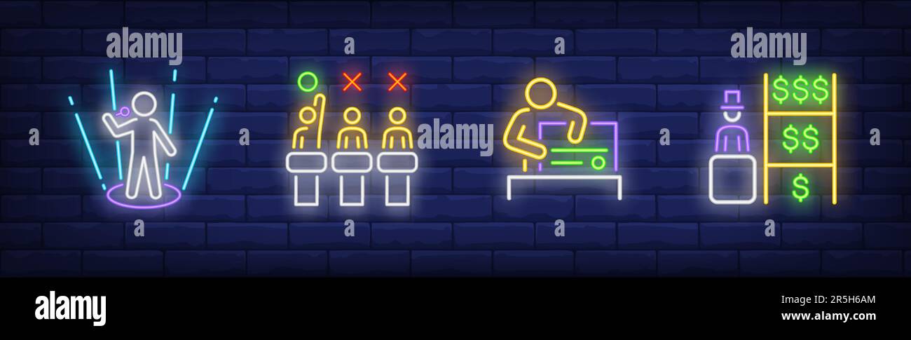 TV show neon sign set Stock Vector Image & Art - Alamy