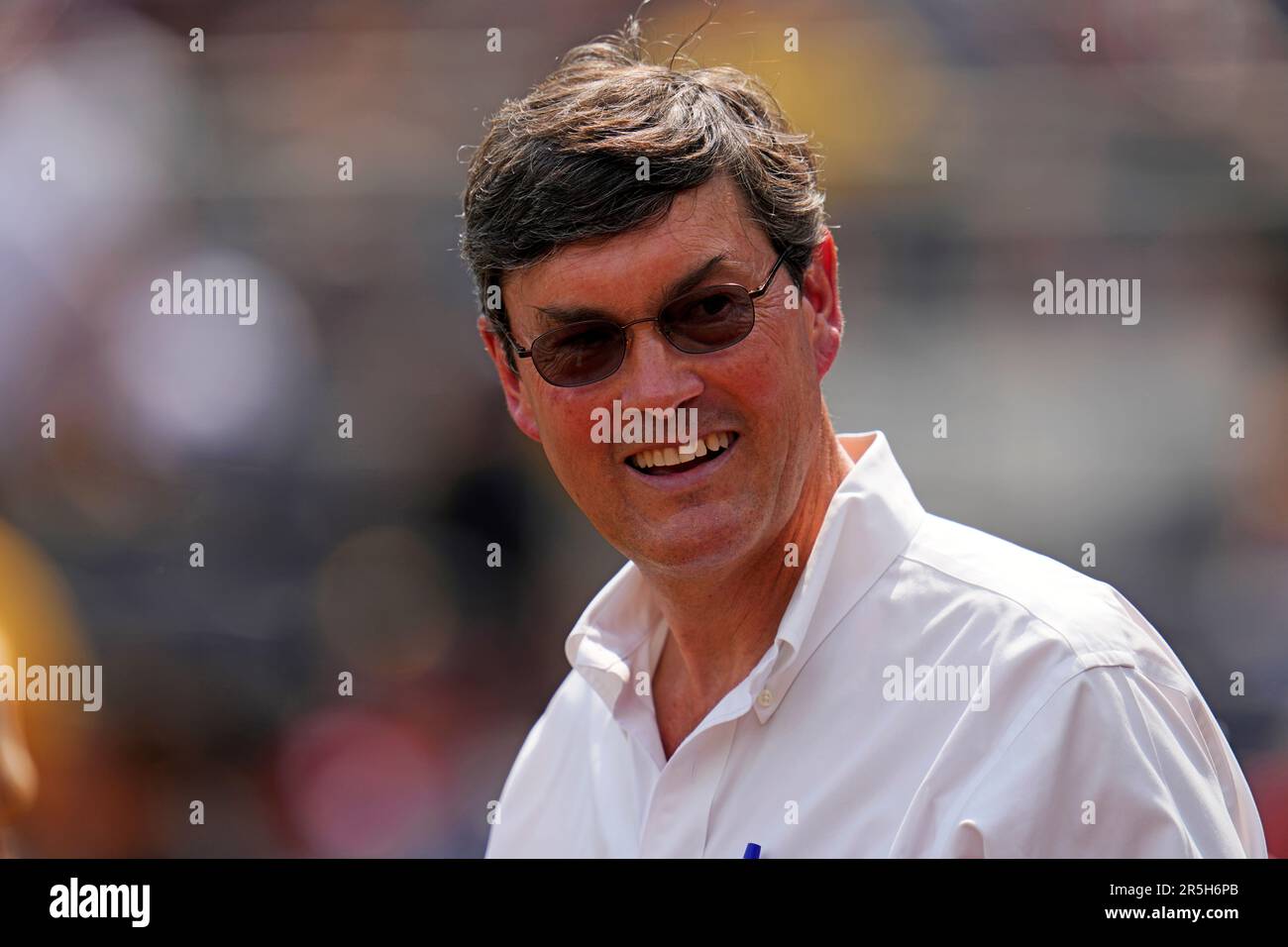 Pittsburgh Pirates owner Bob Nutting attends pre-game activities before ...