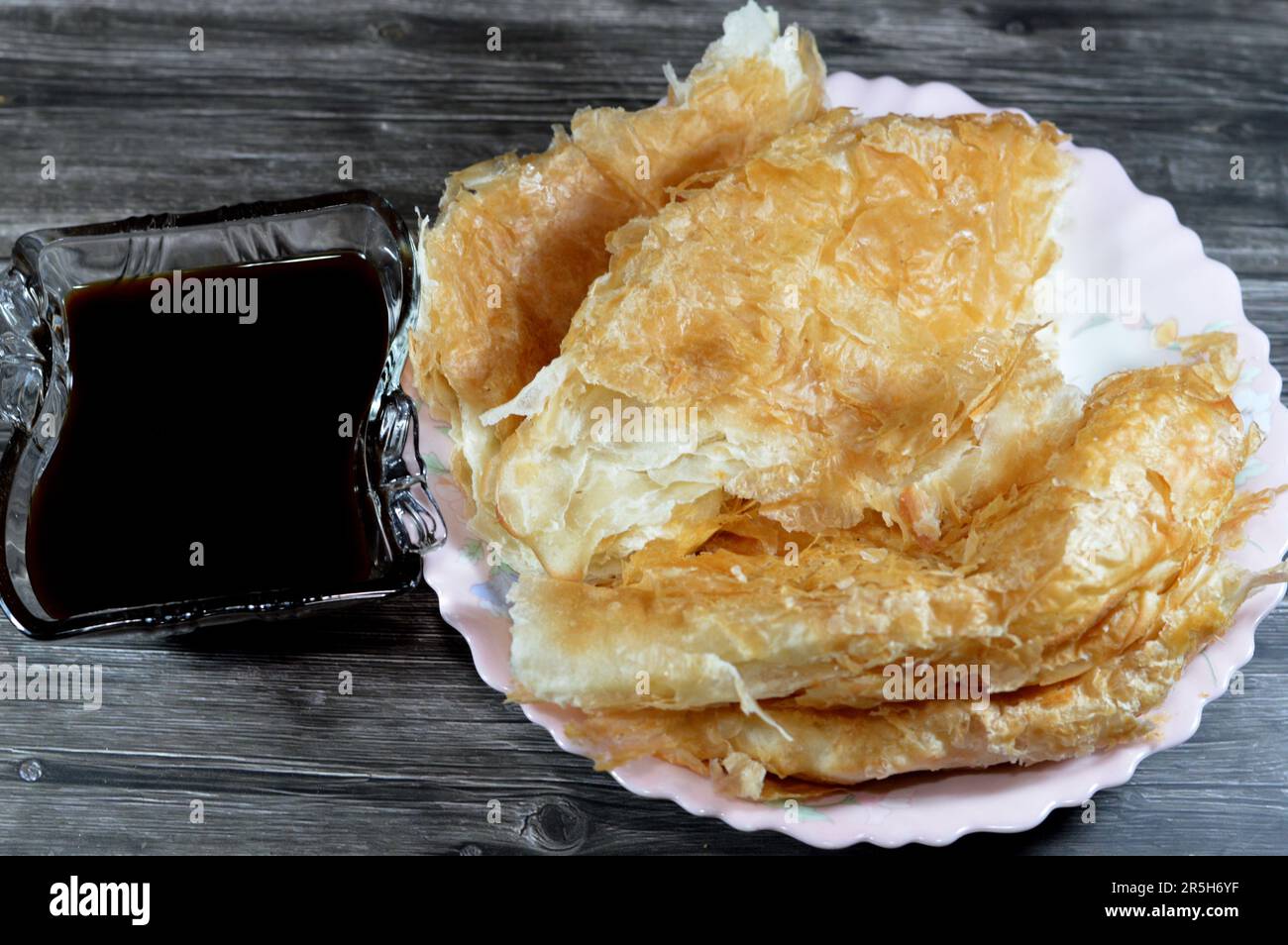 Egyptian Feteer meshaltet, layers upon layers of pastry dough with ...