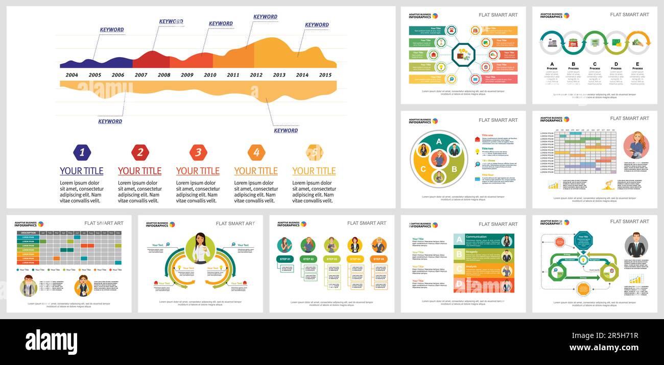 Colored analytic charts design set Stock Vector Image & Art - Alamy