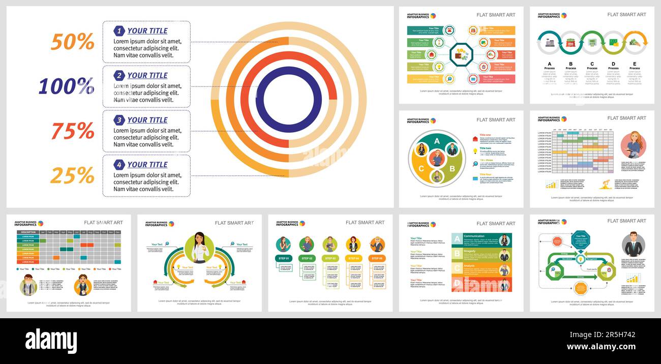 Trendy data charts design set Stock Vector Image & Art - Alamy