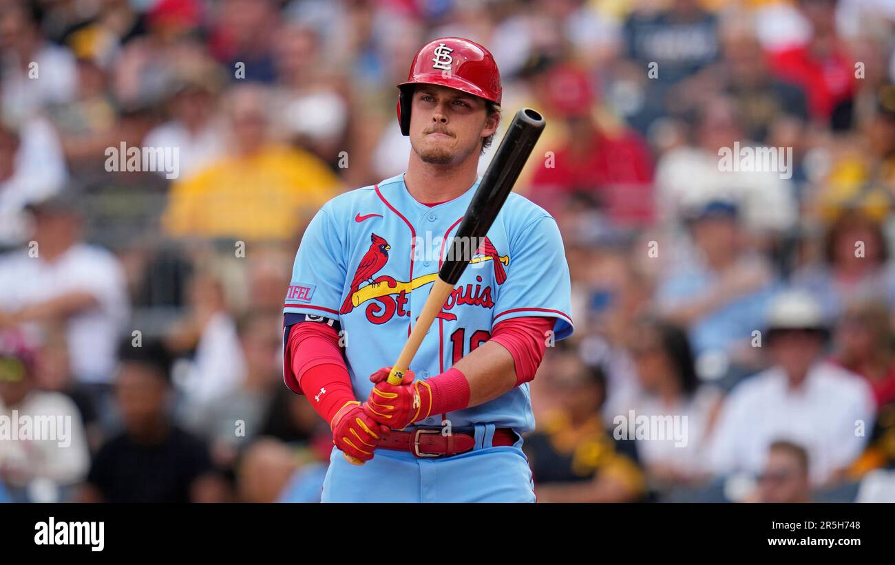 St. Louis Cardinals' Nolan Gorman bats during the first inning of a ...