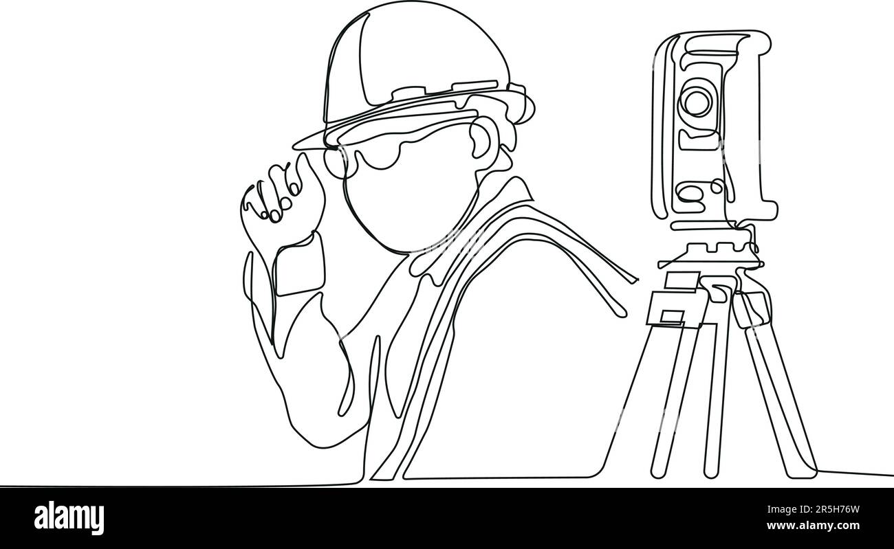 Close up of Caucasian worker with helmet on head using tablet for work ...