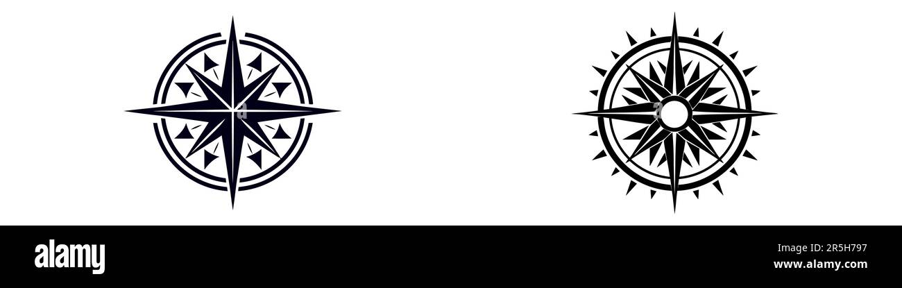 Compass icons on white background. Vector illustration isolated on ...