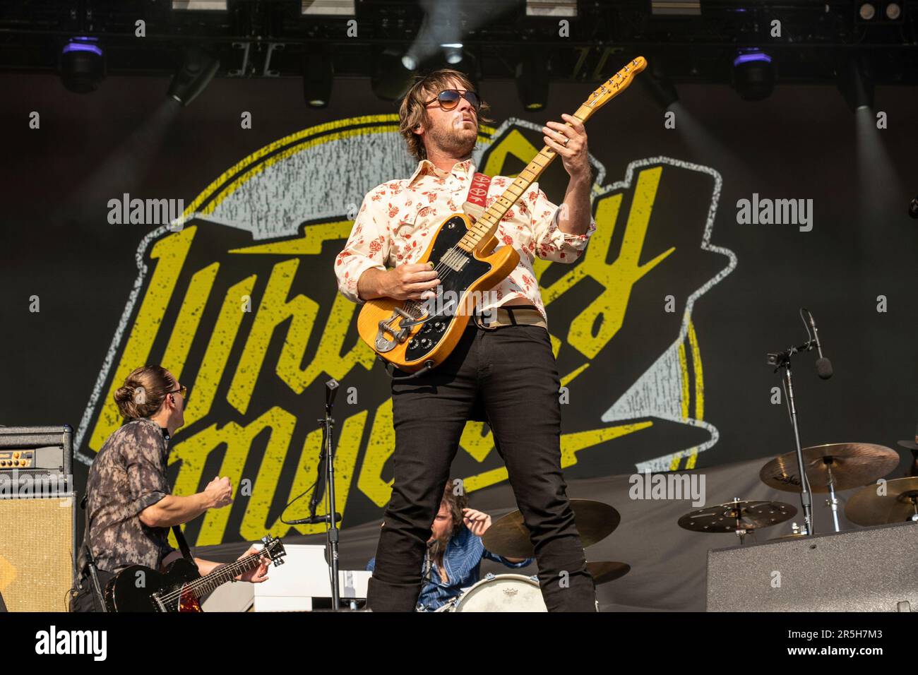 Cody Cannon of Whiskey Myers performs at Railbird Music Festival on ...
